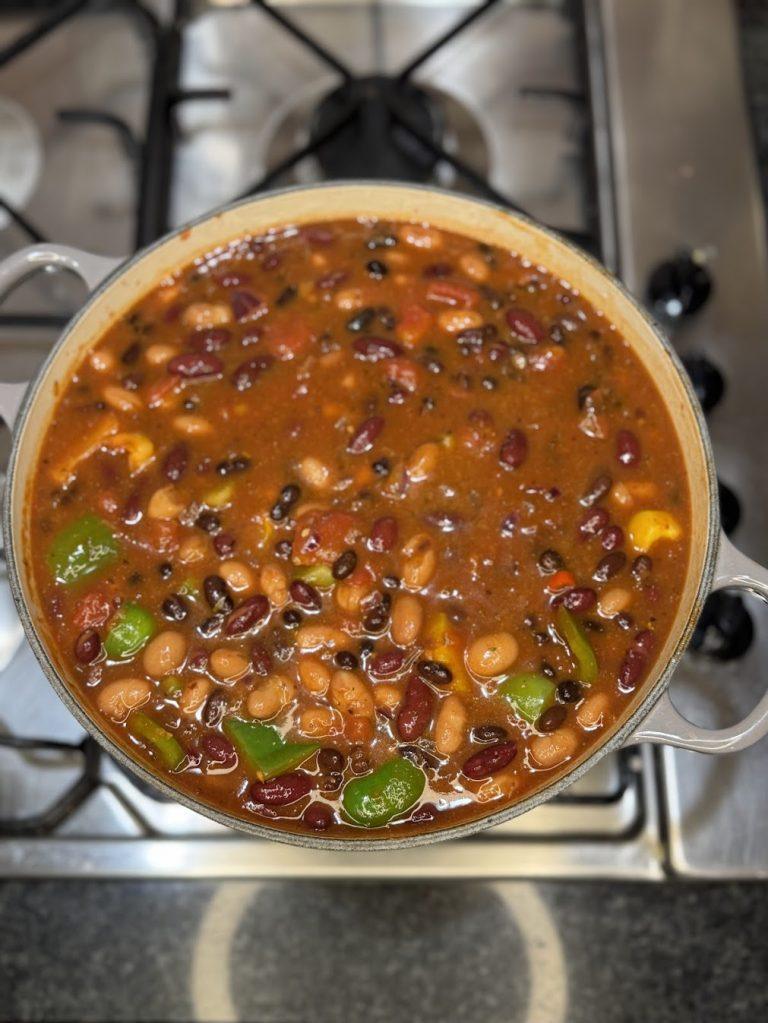 Veggie Three Bean Chilli, Easy & Delicious! - Tom's Table
