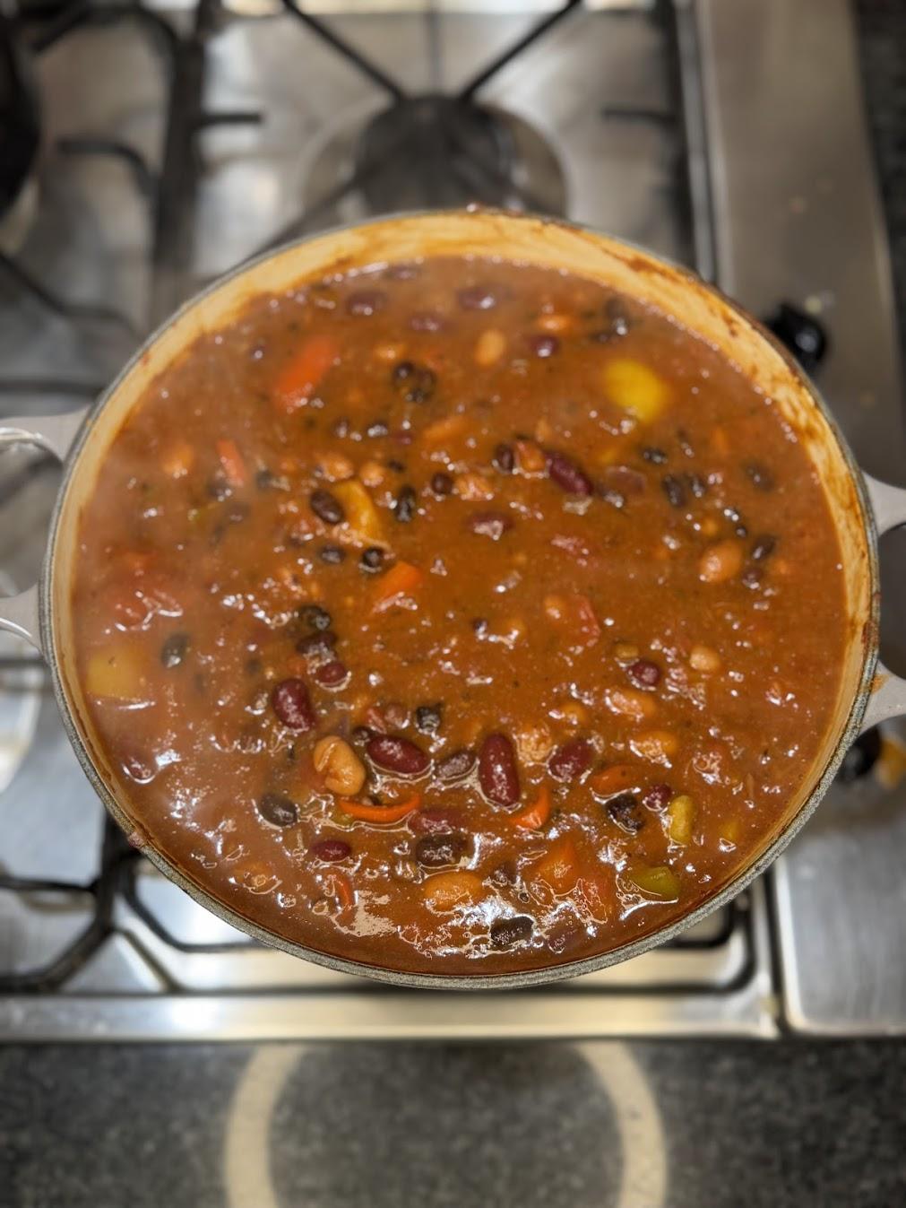 Veggie Three Bean Chilli, Easy & Delicious! - Tom's Table